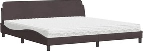 Postel s matrací Dover tmavě hnědá 200 x 200 cm textil 3208467