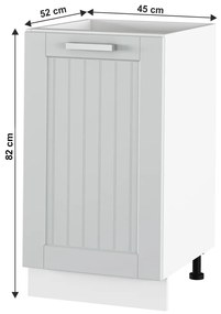 Dolní kuchyňská skříňka Janne Typ 54 (světle šedá + bílá). 1021212