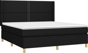 Box spring postel s matrací a LED černá 180x200 cm textil 3138815
