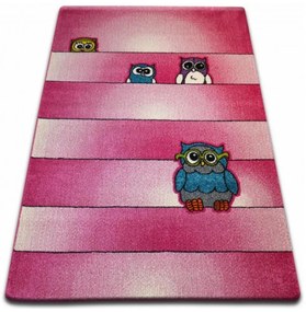 Dětský kusový koberec Sovy růžový 280x370cm