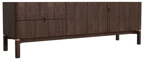 Tmavě hnědý TV stolek v dekoru dubu 160x55 cm Arun – Unique Furniture