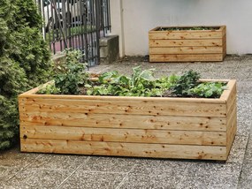 Kokoza Vyvýšený záhon na terasu – velký, modřín, 200 × 80 × 50 cm Lem: Ano, Montáž: Ano