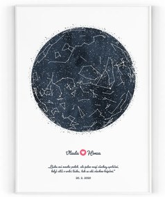 Plakát / Obraz Hvězdná mapa Samolepící plátno 30 x 40 cm