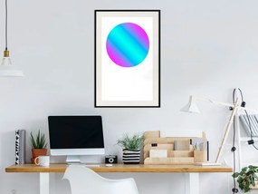 Plakát Gradiace v kruhu - geometrická barevná kompozice na bílém pozadí