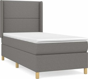 Box spring postel s matrací tmavě šedá 90x200 cm textil 3131882