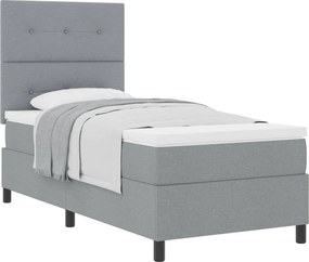 Postel s boxspringem s matrací Světle šedá 100 x 200 cm textil 3339364