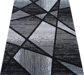 DY Černošedý koberec s geometrickým vzorem Soho 06 Rozměr: 80x150 cm