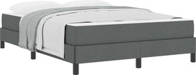 Postel s boxspringem Tmavě šedá 140 x 190 cm textil 3398487