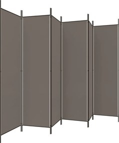 vidaXL 6dílný paraván 300 x 220 cm textil [350206] Barva: antracitová