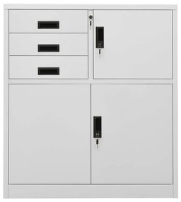 Kancelářská skříň světle šedá 90 x 40 x 102 cm ocel - Default Title