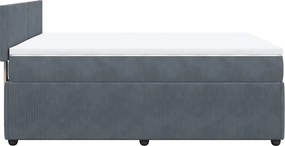 Box spring postel s matrací tmavě šedý 140 x 190 cm samet 3290029