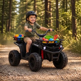 AIYAPLAY elektrická čtyřkolka pro děti 12 V, Li-ion, 2 motory, černá