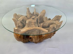 Konferenční stolek Manado, kulatý, teakový kořen 100 cm