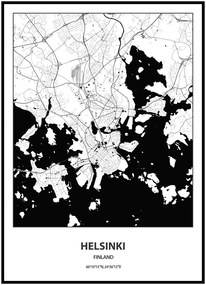 Plakát Mapa města (více variant měst) Rozměr plakátu: A4 (21 x 29,7 cm), Město: Helsinki