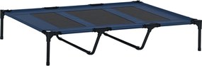 PawHut Psí Postel – Venkovní Psí Cot pro Kočky – Kovová Oxford Tkanina Tmavě Modrá 122 x 92 x 23 cm | Aosom
