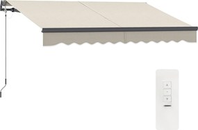 Elektrická a manuální markýza Outsunny s dálkovým ovládáním 9,8x8,2 ft - venkovní skládací markýza s kličkou, hliníkový rám a UV30+ ochrana pro zahrad