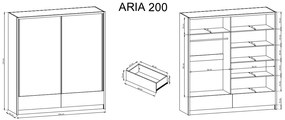 Piaski Šatní skříň ARIA I 200 Barva: bílá