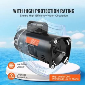 1,12 kW motor bazénového čerpadla 115/230 V 12,8/6,4 A 56Y 3450RPM 90μF/250 V