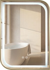 Rea Zone, LED zrcadlo, 60x80 cm, zlatá matná, HOM-00209