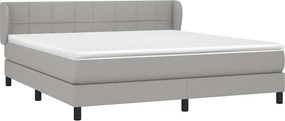 Box spring postel s matrací světle šedá 160 x 200 cm textil 3126253