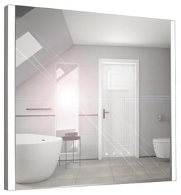 BPS-koupelny Zrcadlo závěsné s LED osvětlením po bocích Nikoletta LED 2 Typ: bezdotykový vypínač, Rozměry (cm): 80x65 - (Nikoletta LED 2/80)