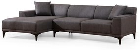 Designová rohová sedačka Dellyn 250 cm antracitová - levá