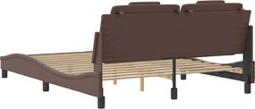 Rám postele Viana bez matrace hnědý 160x200 cm umělá kůže 3208105