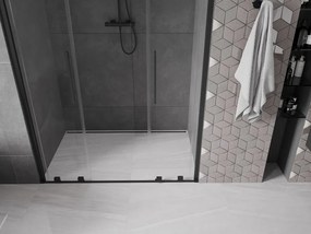 Mexen Velar L Duo, posuvné sprchové dveře do otvoru 160 cm, 8mm čiré sklo, černá matná, 871-160-003-02-70