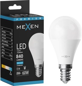 Mexen Nova, LED žárovka E14, G45, 8W, studená - 6500K, 840 lm - L101-E14-0865-01