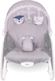 Ricokids Houpací vibrační křesílko/lehátko Grey Owl