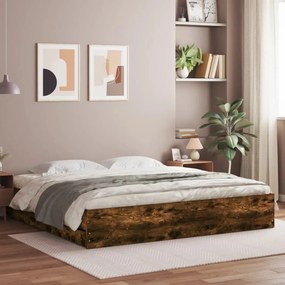 Rám postele se zásuvkami kouřový dub 160 x 200 cm kompozit 3207263
