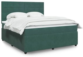 Box spring postel s matrací tmavě zelená 180x200 cm samet 3292409