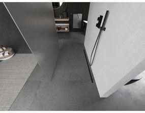 Mexen Kioto, sprchová zástěna Walk-In 130 x 200 cm, 8mm sklo námraza, grafitový profil, 800-130-002-95-30