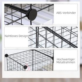 HOMCOM Drátová police, regálový systém se 6 kostkami, DIY úložný systém z drátů, regálová jednotka do obývacího pokoje a ložnice, černá, 109 x 37 x 1…