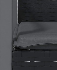 vidaXL Zahradní židle s poduškami 4 ks 56,5x57x83 cm polyratan [3187079] Barva: Černá