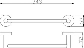Slezák - RAV Držák ručníků 343 mm COLORADO - COA0701/30Z, Zlatá lesk