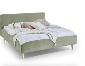 Světle zelená čalouněná dvoulůžková postel bez roštu 160x200 cm Mattis – Meise Möbel