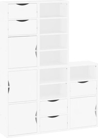 Boční skříňky 5 ks "ODDA" Bílá 40x24x79 cm Borovicový masiv 3365363