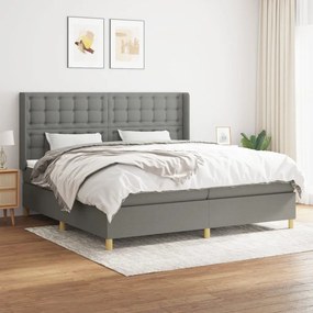 Box spring postel s matrací tmavě šedá 200x200 cm textil,  3132338