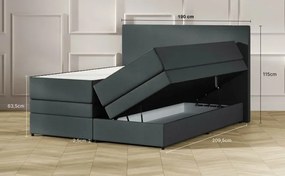 Kontinentální postel Emma Premium boxspring 200x180 (typ II), tm. šedá (sawana 21)