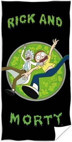 Bavlněná plážová osuška Rick and Morty - motiv Brána do třetí dimenze - 100% bavlna - 70 x 140 cm