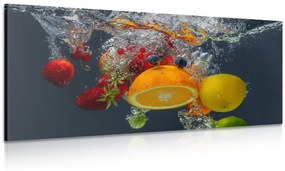Obraz pád ovoce do vody Varianta: 100x50