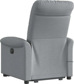 Zvedací masážní polohovací křeslo světle šedé textil 3303264