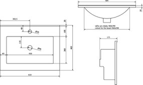 Sapho, SLIM keramické umyvadlo 60x46cm, nábytkové, 1601-60