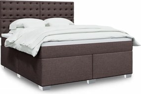 Box spring postel s matrací tmavě hnědá 180x200 cm textil 3292884