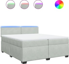 Box spring postel s matrací světle šedá 200x200 cm samet 3288696
