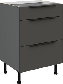 ARIA pi | dolní skříňka 60 D 3S zásuvková | 60 cm | PREMIUM BOX | antracit/šedá grafit