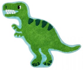 sass & belle Dětský kobereček T-Rex, zelená barva, textil