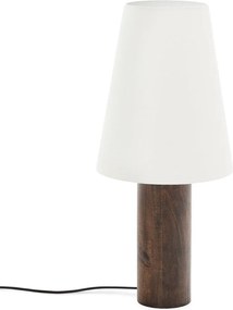 Bílá/v tmavě přírodní barvě stojací lampa s textilním stínidlem (výška 110 cm) Marga – Kave Home