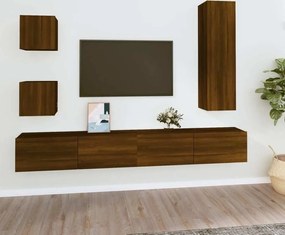 vidaXL 5dílný set TV skříněk kompozitní dřevo [3114446] Barva: hnědý dub